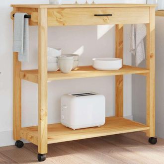 vidaXL vidaXL K&uuml;chenwagen MONZA 84x40x90 cm Massivholz Kiefer