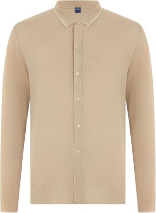 Fedeli Homme, Pulls, Beige, Taille: L Cardigan beige avec un col &eacute;l&eacute;gant et confortable