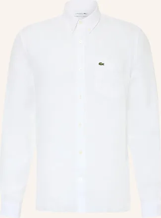 Lacoste Leinenhemd Regular Fit weiss
