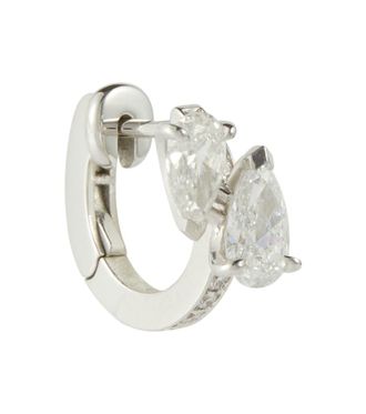 Repossi Boucle doreille unique Serti Sur Vide en or blanc 24 ct et diamants