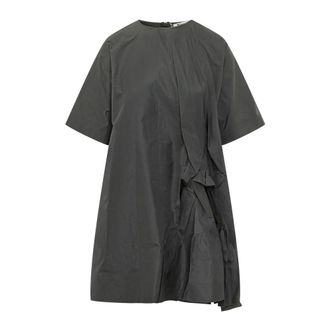 Msgm Msgm - Robe Courte Asym&eacute;trique &agrave; Manches Courtes et Drap&eacute;e - Femme - Robes - Noir - Taille: 40 FR