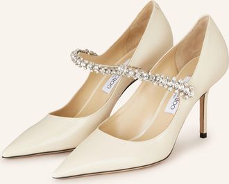 Jimmy Choo London Slingpumps Bing 85 Mit Schmucksteinen weiss