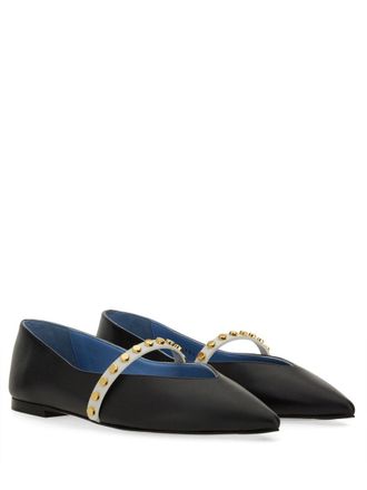 Alexander McQueen Lamb Leather Ballerina Flat - Black