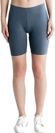 Leela Cotton Short de cyclisme en coton bio pour femme, Ardoise fonc&eacute;e, XL