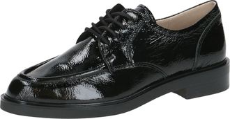 Caprice Damen Schnürschuhe aus Leder Elegant, Schwarz (Black Naplak), 38.5 EU