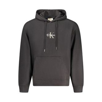 Calvin Klein Homme, Sweatshirts et sweats &agrave; capuche, Noir, Taille: L SweaT-shirt ras du cou en coton avec ourlet et poignets c&ocirc;tel&eacute;s