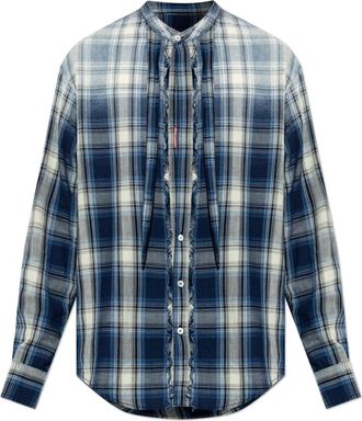 Dsquared2 Homme, Chemises, Bleu, Taille: 2XL Washed Check Shirt