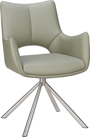 CARRYHOME Armlehnstuhl, Gr&uuml;n, Edelstahl, Metall, Textil, Drehkreuz, 59x88.5x62 cm, Sitzfl&auml;che 360&deg; drehbar, inklusive Armlehnen, Esszimmer, St&uuml;hle, Esszimmerst&uuml;