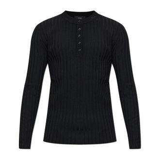 Amiri Script Strick Henley - - Knitwear - Herren - Schwarzk - L