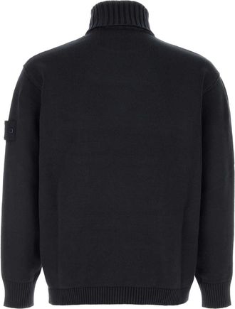 Stone Island Cotton-Elastane Turtleneck Sweater - Navy
