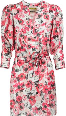 Chufy Robe Gia Soie Imprim&eacute; Donato White
