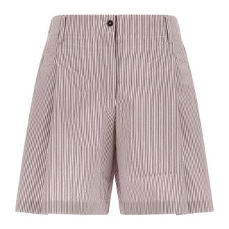 Brunello Cucinelli Femme, Shorts, Multicolore, Taille: 38 FR Striped Cotton Blend Shorts