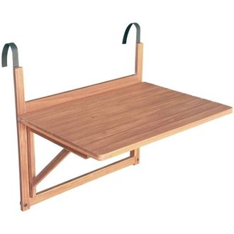 Sweeek Beistelltisch aus Holz f&uuml;r den Balkon, rechteckig, klappbar