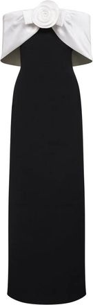 Self Portrait Femme, Robes, Noir, Taille: 40 FR Crepe Flower Maxi Dress