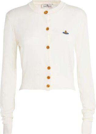 Vivienne Westwood Femme, Pulls, Blanc, Taille: 38 FR Cropped Cardi Pull