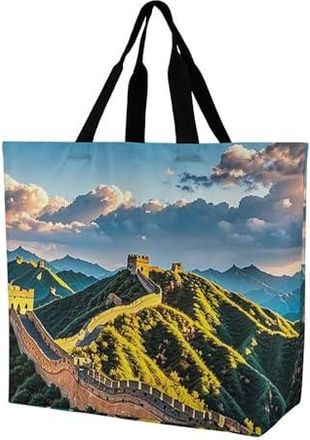 Generic La Grande Muraille De Chine Sac &Agrave; Bandouli&egrave;re Imperm&eacute;able Sacs De Courses Pliable Sac Fourre Tout Pour Voyage Universit&eacute; Shopping
