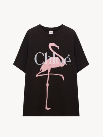 Chlo&eacute; Flamingo-Print T-Shirt - Black