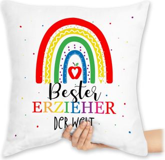 Shirtracer Kissen 40x40 Zierkissen - Bester Erzieher der Welt | Ideen für Erzieher zum Abschied | Kita Abschiedsgeschenk für Erzieher Geschenke - 40 x 40 cm - We