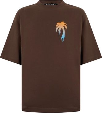 Palm Angels Homme, Tops, Brun, Taille: XL T-Chemises