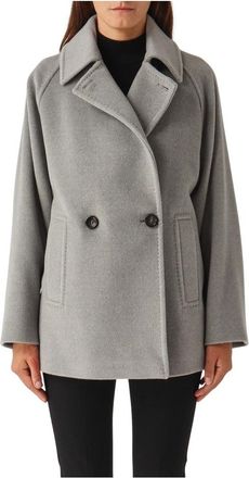 Max Mara Femme, Manteaux, Gris, Taille: 40 FR Manteau crois&eacute;