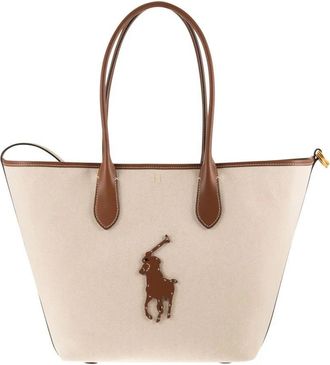 Polo Ralph Lauren Shopper & Totes - Medium Bellport Tote Bag In Canvas And Leather - Gr. unisize - in Beige - f&uuml;r Damen