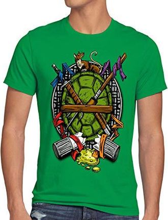 style3 Tortue Héroïque T-Shirt Homme Turtles Teenage Comic Mutant Ninja, Taille:XL, Couleur:Vert