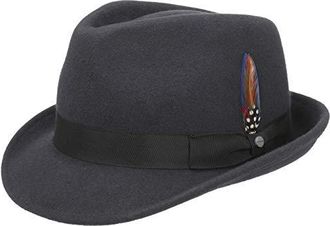 Stetson Chapeau Elkader Trilby Femme/Homme - pour Homme Fedora avec Ruban Gros Grain Printemps-ete Printemps Ete Automne Hiver - L (58-59 cm) Gris