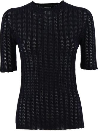 Fabiana Filippi Femme, Pulls, Bleu, Taille: 42 FR Pull Ras du Cou C&ocirc;tel&eacute;