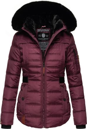 Navahoo Designer Damen Winter Jacke Steppjacke Winterjacke Stepp gesteppt B844 [B844-Melik-Weinrot-Gr.S]