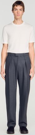 Sandro Pantalon large en laine