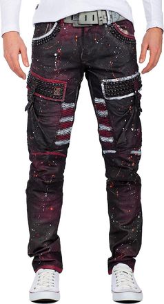 Cipo & Baxx Herren Jeans CD636-bans Bordeaux W36/L34