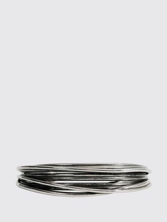 Panconesi Bracelet jonc Orbit bicolore en laiton plaqu&eacute; avec logo grav&eacute;