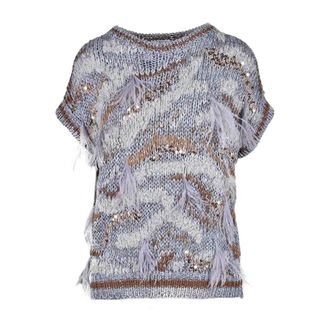 Brunello Cucinelli Grauer Pullover - - Knitwear - Damen - Grau - M