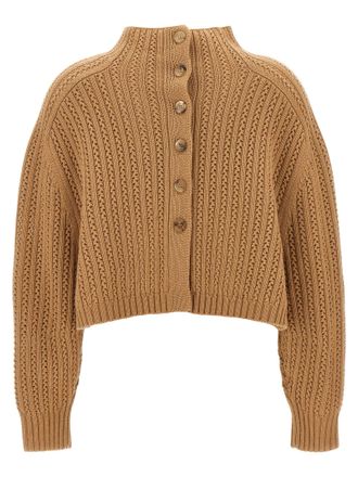Max Mara Womens Beige Wool Cardigan Clothing