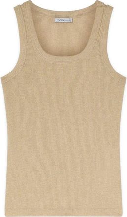Motivi Femme, Tops, Beige, Taille: 42 FR Top en jersey c&ocirc;tel&eacute;