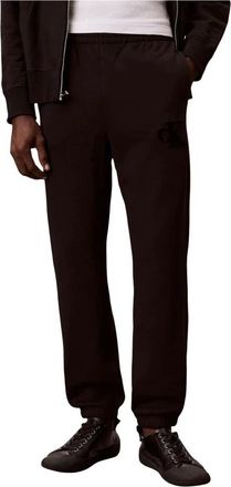 Calvin Klein Jeans Homme, Pantalons, Noir, Taille: XL Pantalon de jogging molletonn&eacute; avec &eacute;cusson monogramme