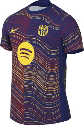 Nike Fc Barcelona Academy Pro Home Nike Dri-Fit Kurz&auml;rmeliges Pre-Match-Fu&szlig;balloberteil F&uuml;r Herren, Deep Royal Blue/Midwest Gold, HJ7142-456, M