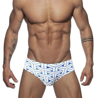 Generic Maillot de bain homme &eacute;t&eacute; cool sport imprim&eacute; short de plage triangle mode maillot de bain, Blanc., XXL