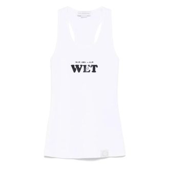 Stella McCartney Slippery When Wet Racerback Tank Top - - Tops - Damen - Wei&szlig; - M