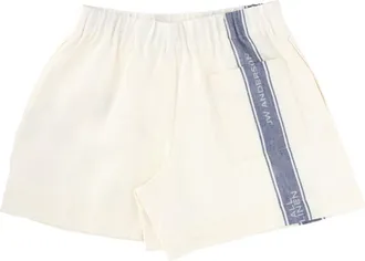 J.W.Anderson Logo Linen Bermuda Shorts - White