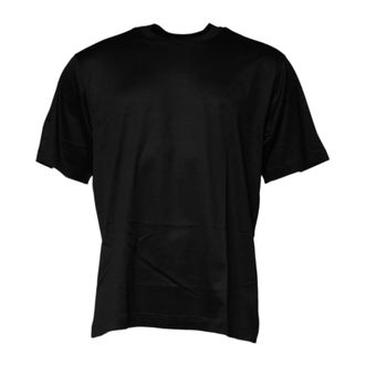 Dolce & Gabbana Schwarzes Baumwoll-Crew-Neck-T-Shirt - - Tops - Herren - Schwarzk - XL