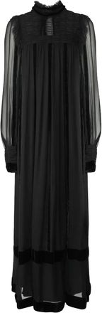 Alberta Ferretti robe longue à effet de transparence - Noir