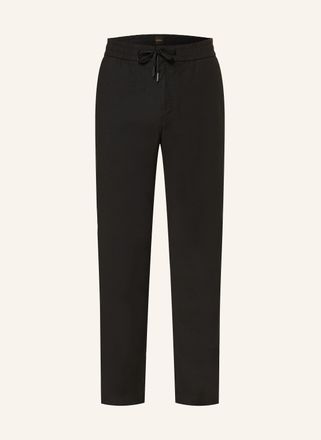 HUGO BOSS Hose Sanderson Straight Fit Mit Leinen schwarz