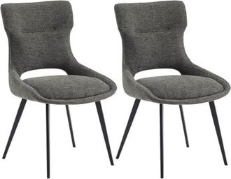 Altobuy Amanda - Lot de 2 Chaises Tissu Coloris Gris Anthracite