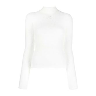 Courr&egrave;ges Femme, Pulls, Blanc, Taille: 38 FR Col roul&eacute;
