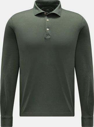 Fedeli Herren - Jersey Longsleeve-Poloshirt Zero graugrün
