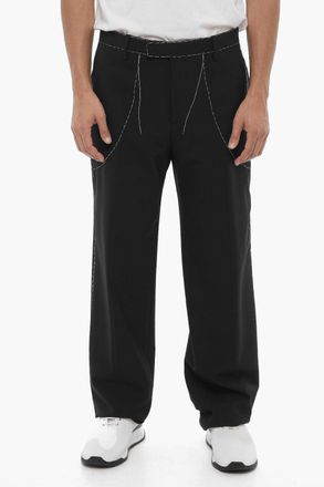 Off-white Hose Aus Wollmischung TAILORING Mit Sichtbaren N&auml;hten Off-White