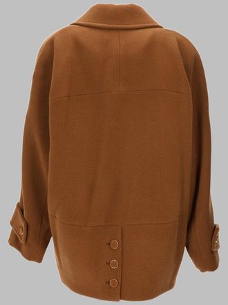 Chlo&eacute; Wool Double-Breasted Coat - Beige