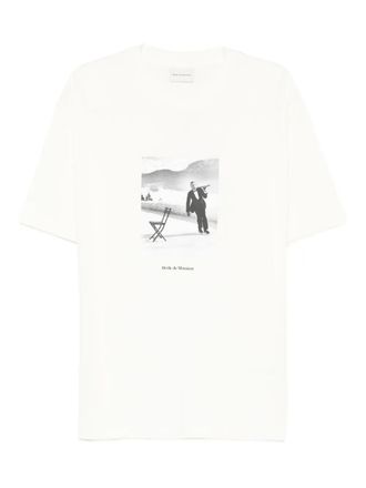 Dr&ocirc;le de Monsieur T-Shirt mit grafischem Print - Wei&szlig;