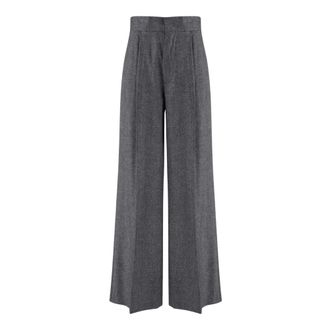 SA SU PHI Pantalon Tailleur en Laine Stretch et Cachemire - Femme - Pantalons - Gris - Taille: 42 FR